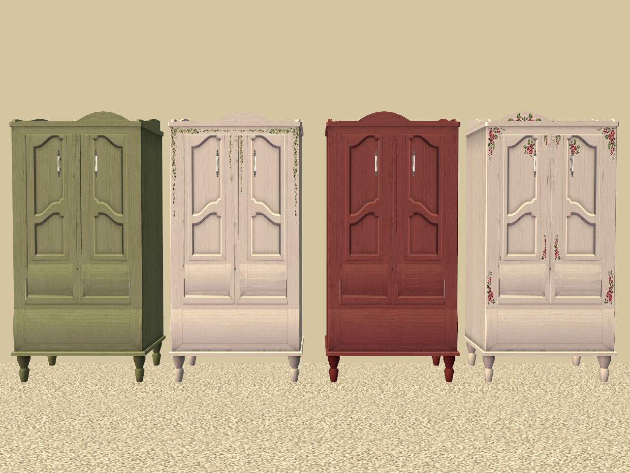 TheNinthWaveSims: The Sims 2 - TNW's One Tile Anti Quaint Dresser Recolours