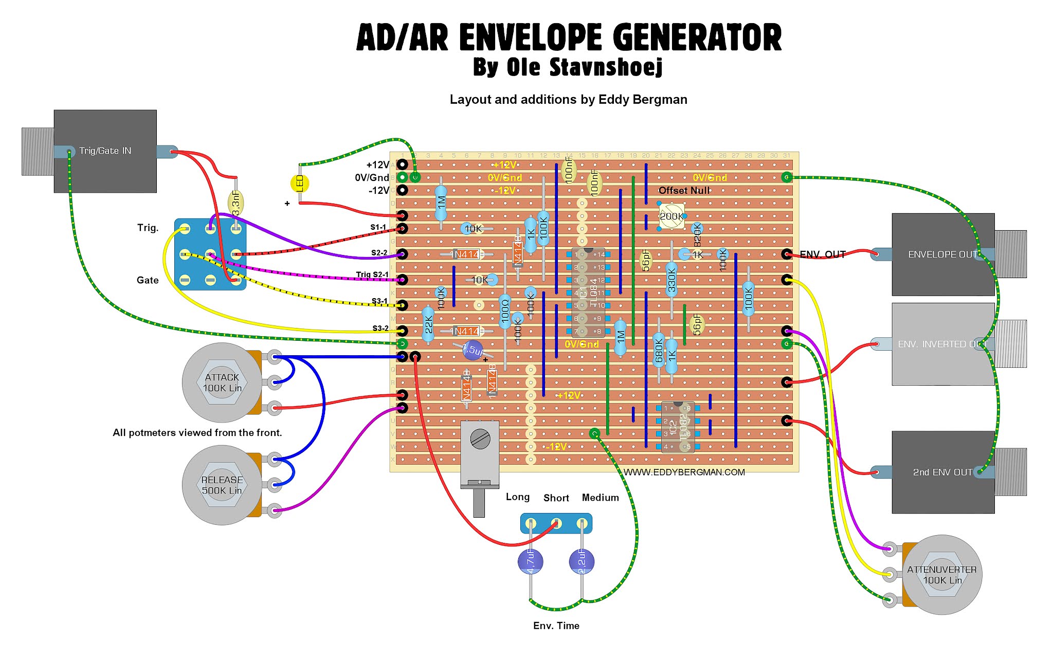 Eddy Bergman.com: Synthesizer Build part-44: AD/AR ENV. GENERATOR.