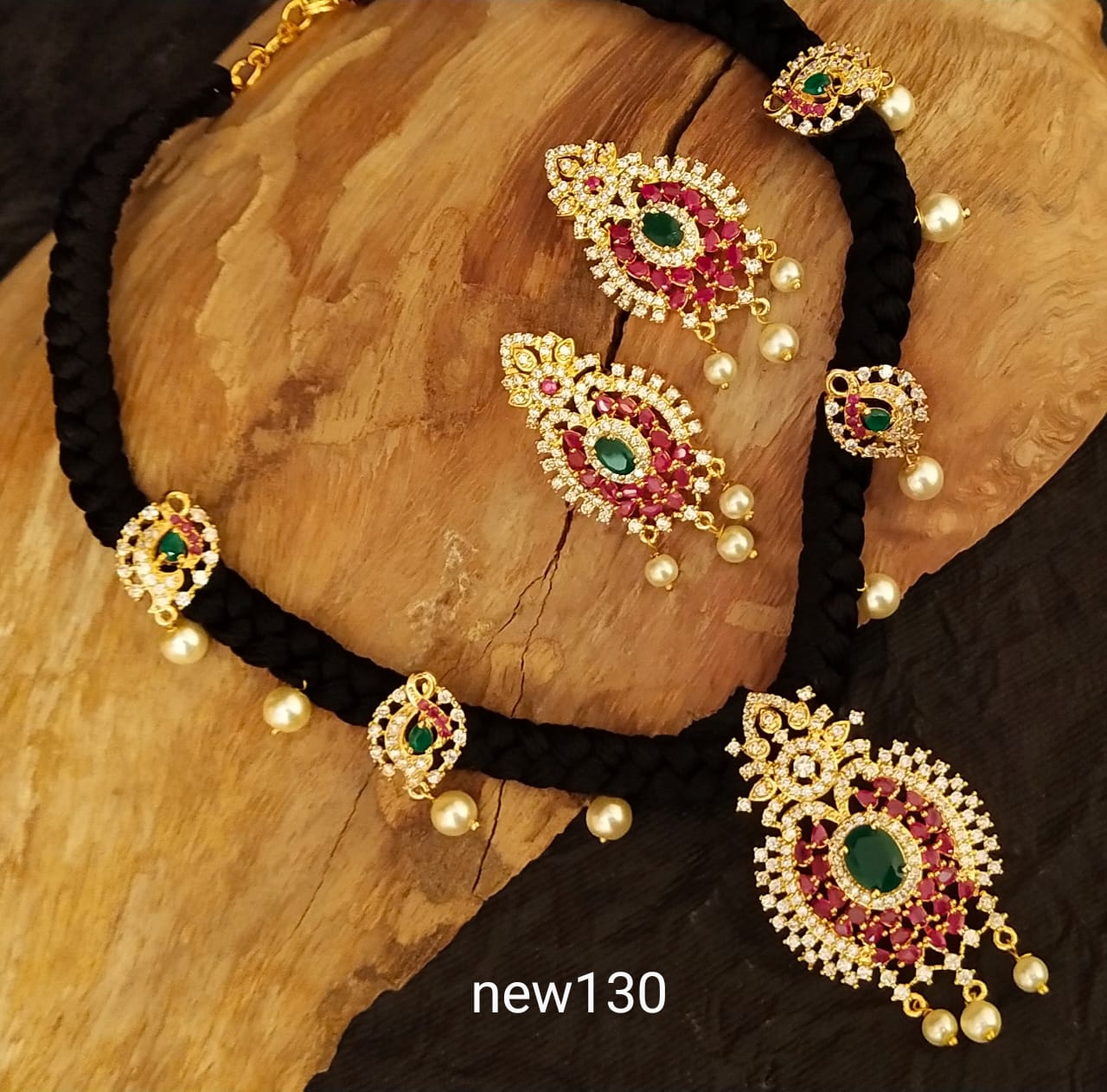 Black Thread Necklace - Indian Jewelry Designs