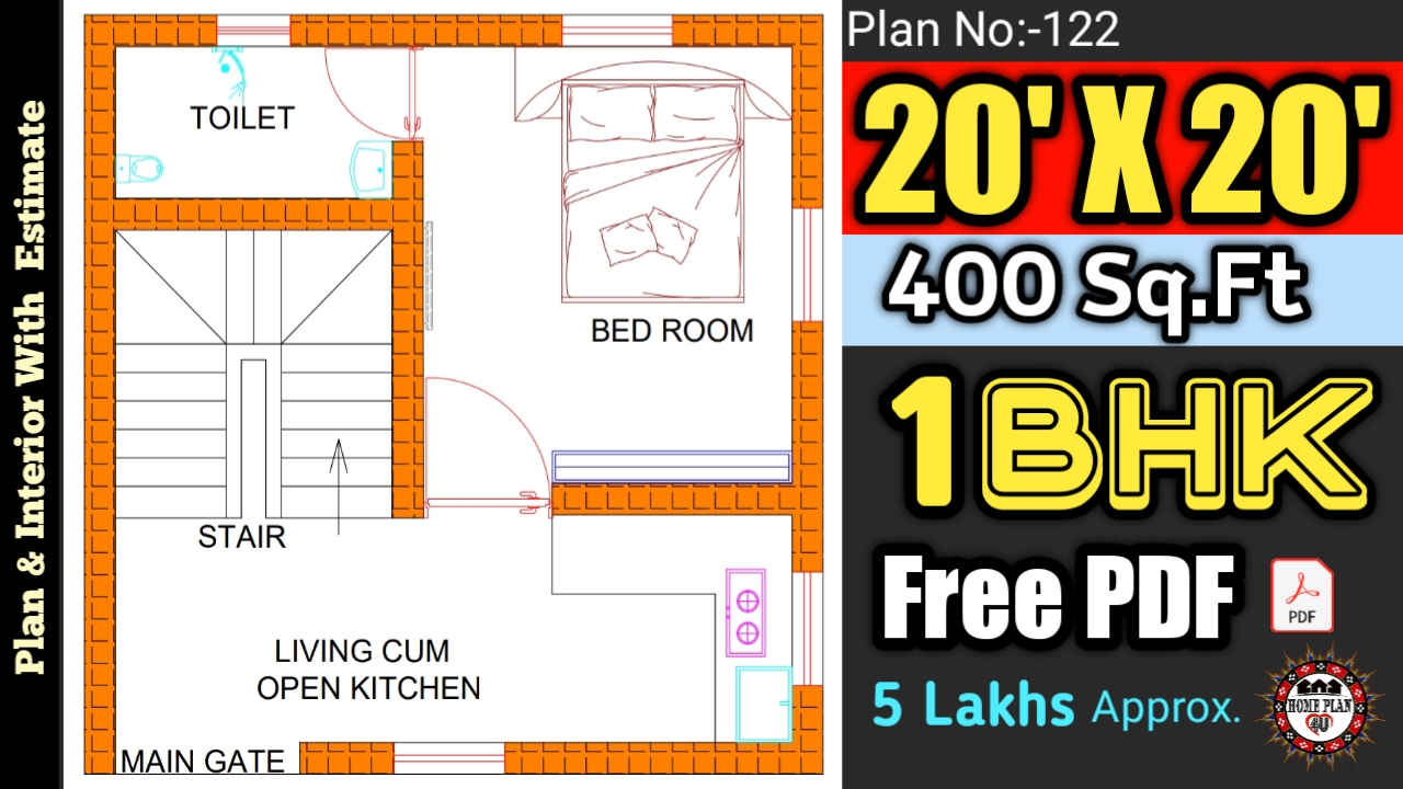 20 X 20 HOUSE PLAN || 20 X 20 FLOOR PLAN || PLAN : 122