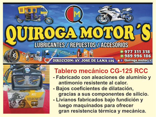 "EL TALLÁN INFORMA": Para motos: Tablero mecánico CG - 125 RCC