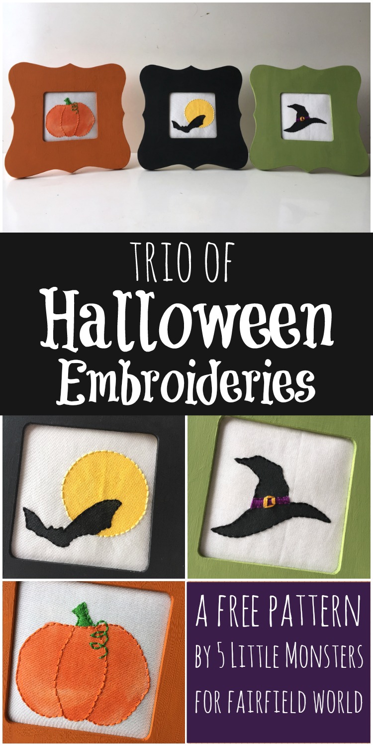5 Little Monsters: Halloween Embroidery Trio