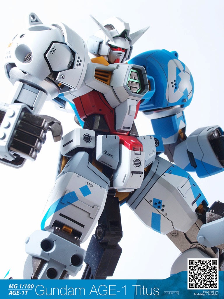 Custom Build: MG 1/100 Gundam AGE-1T Titus "Amuro Ray Colors"