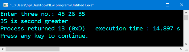 Program In C To Find The Second Largest Number Among Three Numbers program-in-c-to-find-the-second-largest-number-among-three-numbers