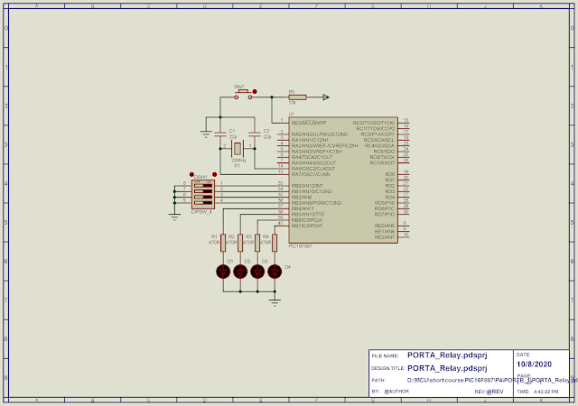 DIY Electronics Projects and Tutorials: Using PORTB internal resistors of PIC16F887 in MikroC