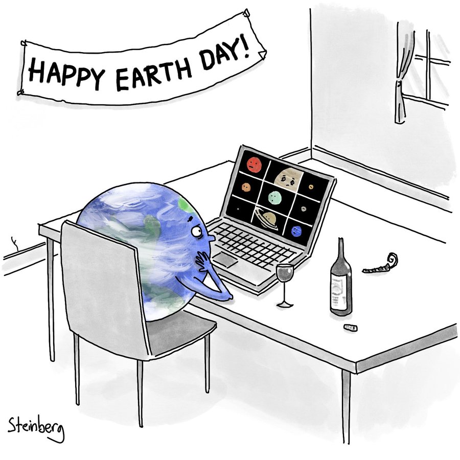 Fishermagical Thought: Happy Earth Day! Cartoon by Saul Steinberg