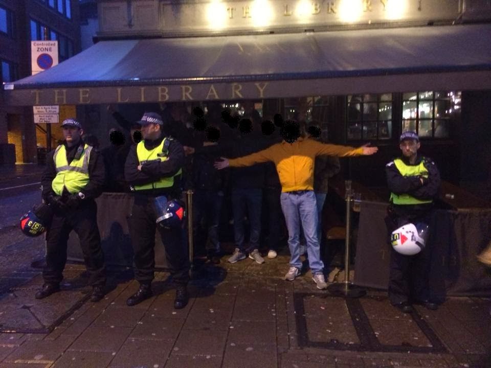 Football Hooligan Pictures: Spurs in Arsenal Bar 4 Jan 2014