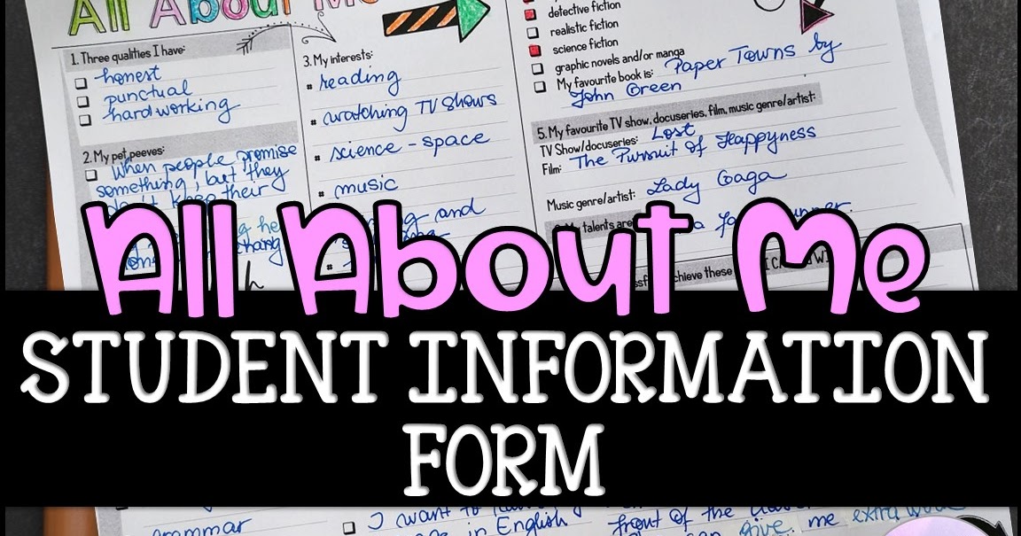 The Best of Teacher Entrepreneurs III: ALL ABOUT ME Student Information ...