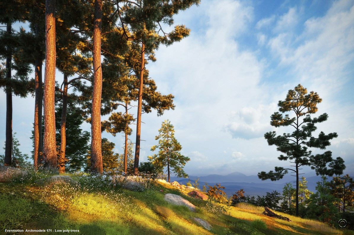Evermotion Archmodels 171 - Low poly trees | Computer Graphics Daily News