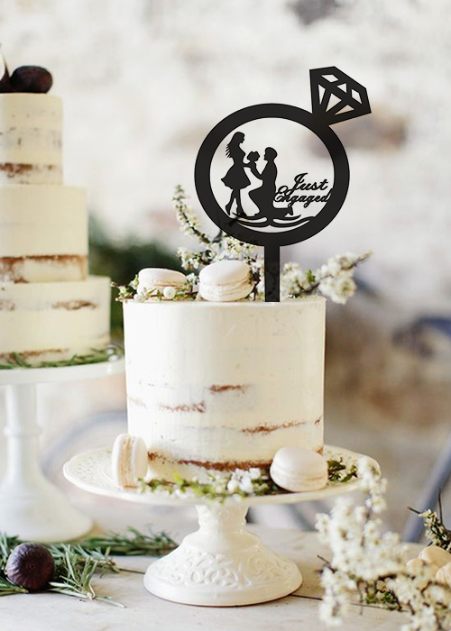 Engagement cake topper