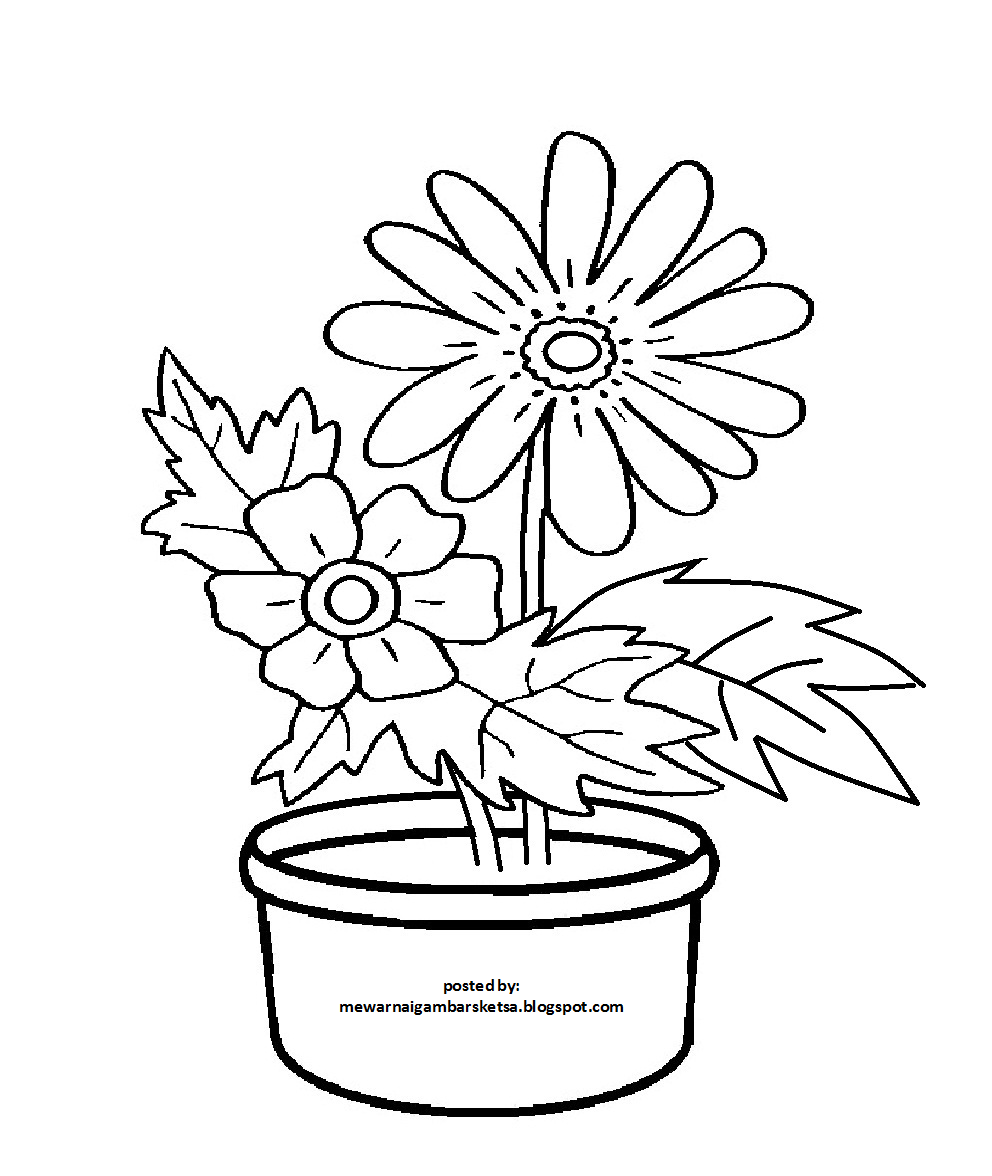 Mewarnai Gambar: 20 Mewarnai Gambar Bunga