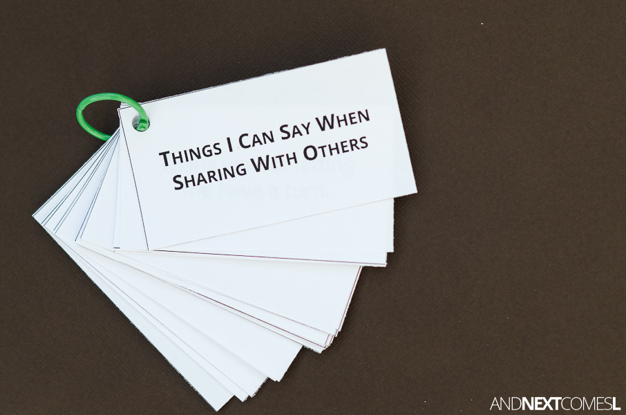 Free Printable Turn Taking & Sharing Social Scripts for Kids | And Next ...