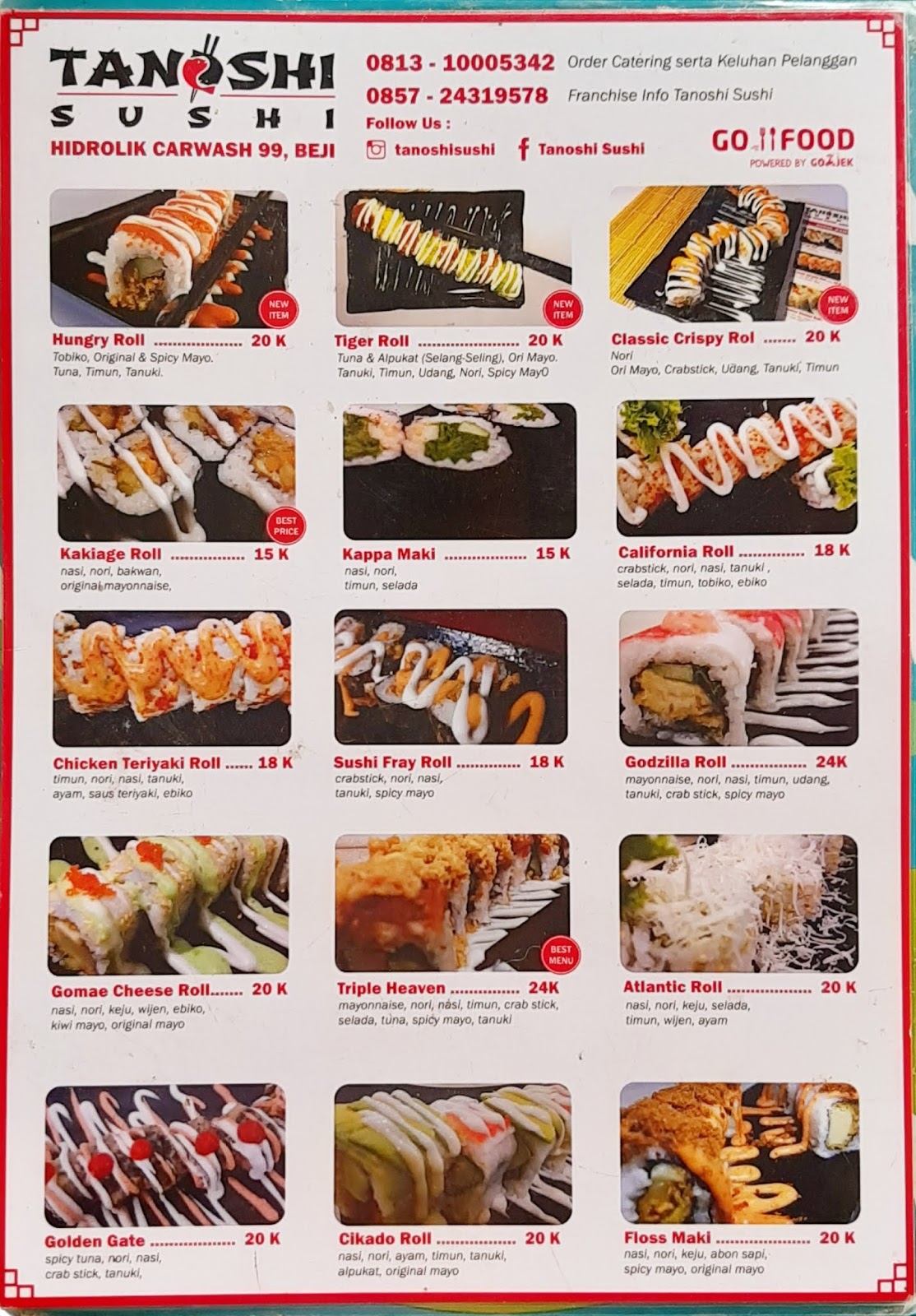 Kuliner Tanoshi Sushi, Makanan Jepang Murah Meriah Bisa Dipesan Via Go ...