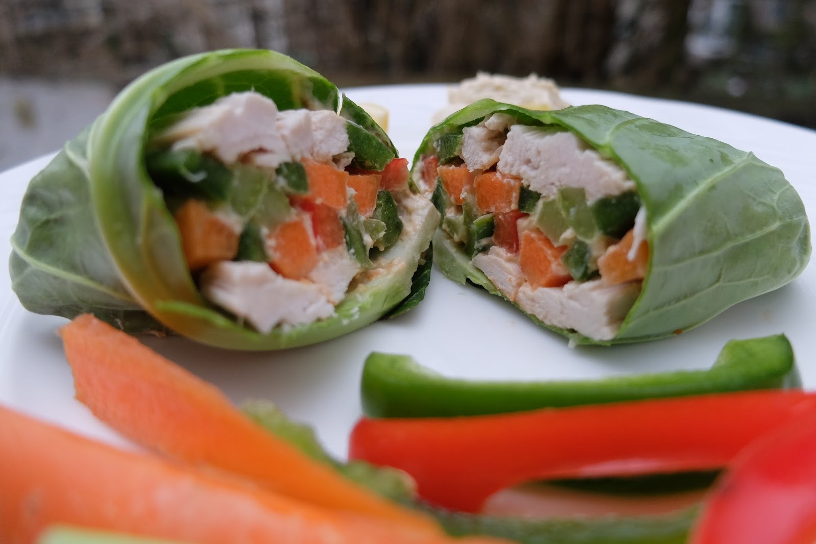 Spicy Sweetheart Cabbage Wraps with Chicken, Humous & Crudites - Raw ...