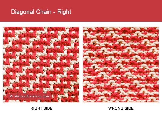 Diagonal Chain - Right 🧶 Mosaic Knitting