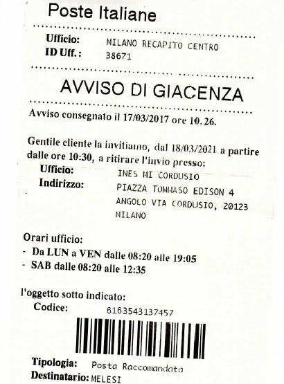 Raccomandata 6163, chi la manda?