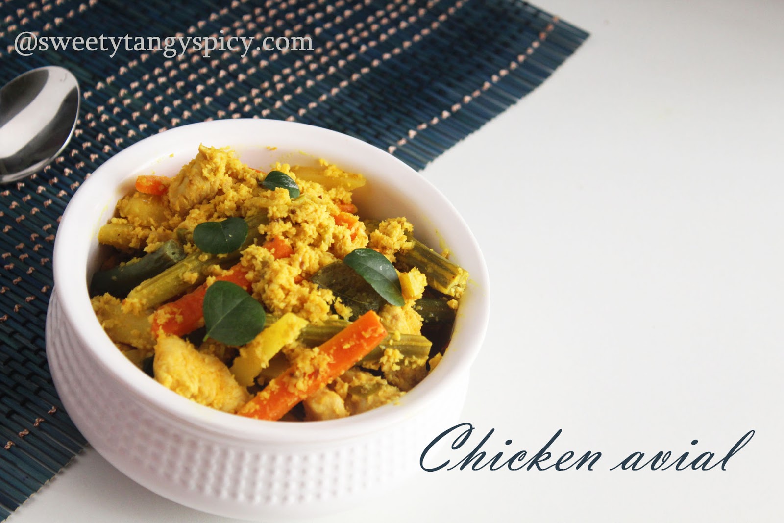 Kerala style chicken avial with step by step photos and videos