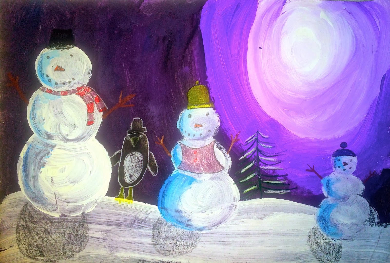 Art. Eat. Tie Dye. Repeat.: 4th Grade Value Snowmen