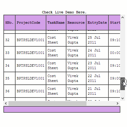 Scrollable Gridview with fixed headers in asp.net