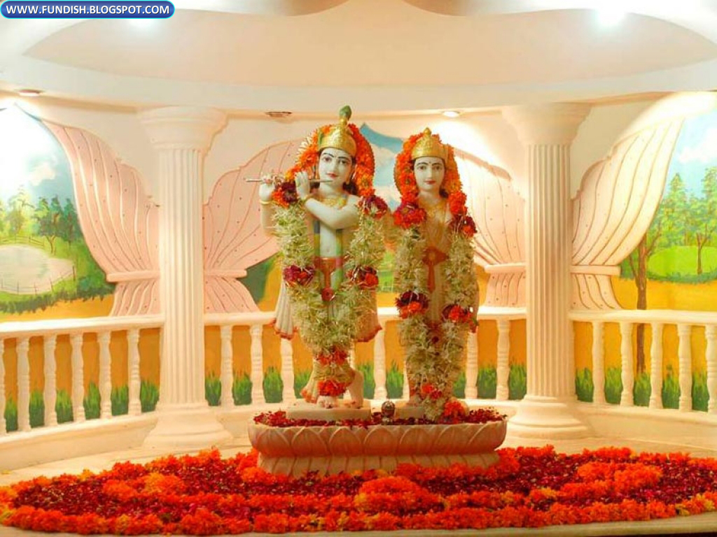 Goddess Radha Devi with Lord Krishna Wallpapers Images