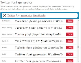 Twitter font generator wonhowto.com