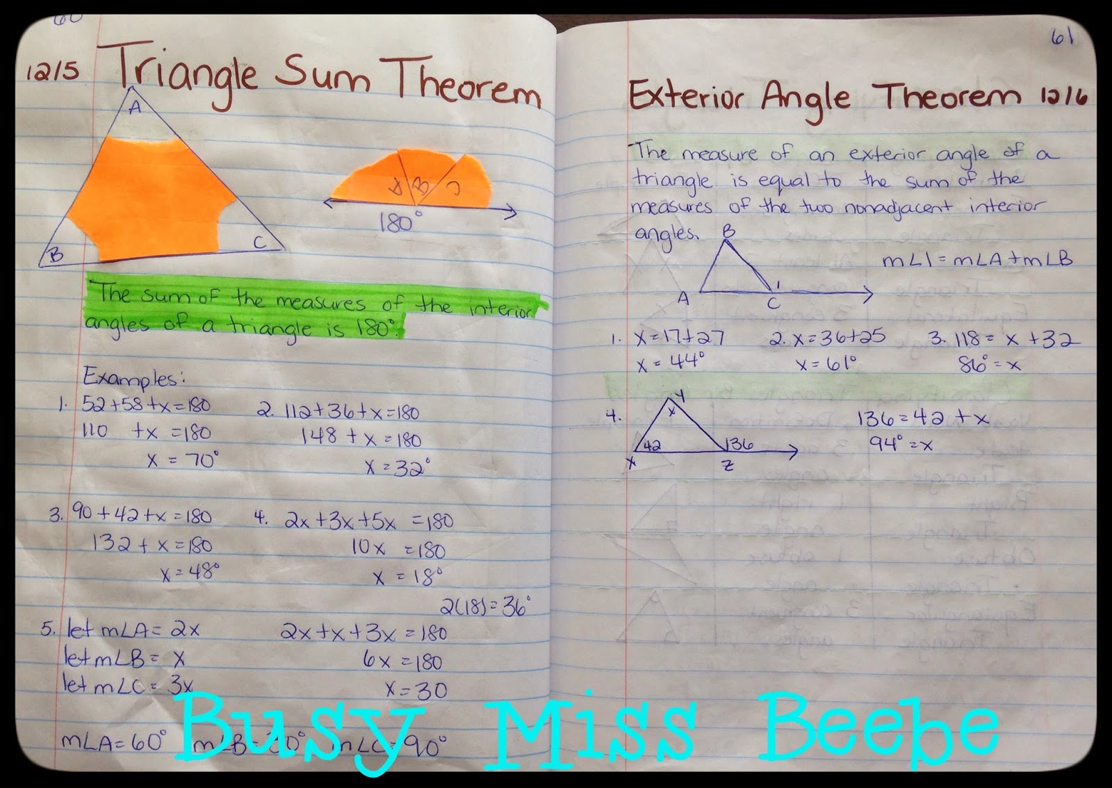 Busy Miss Beebe: Geometry Interactive Notebook - The Sixth Unit