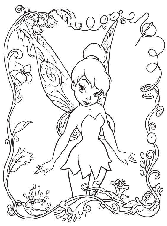 Coloring Pages: Tinkerbell Coloring Pages and Clip Art Free and Printable