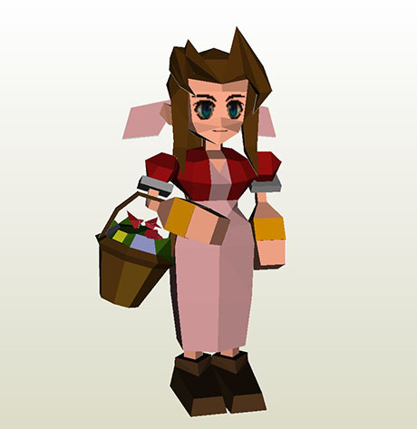 Final Fantasy VII: Aerith Gainsborough Papercraft | Paperized Crafts