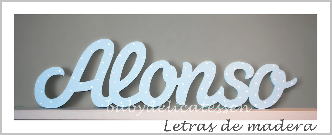 BABY DELICATESSEN LETRAS DE MADERA: ALONSO CON OSITO