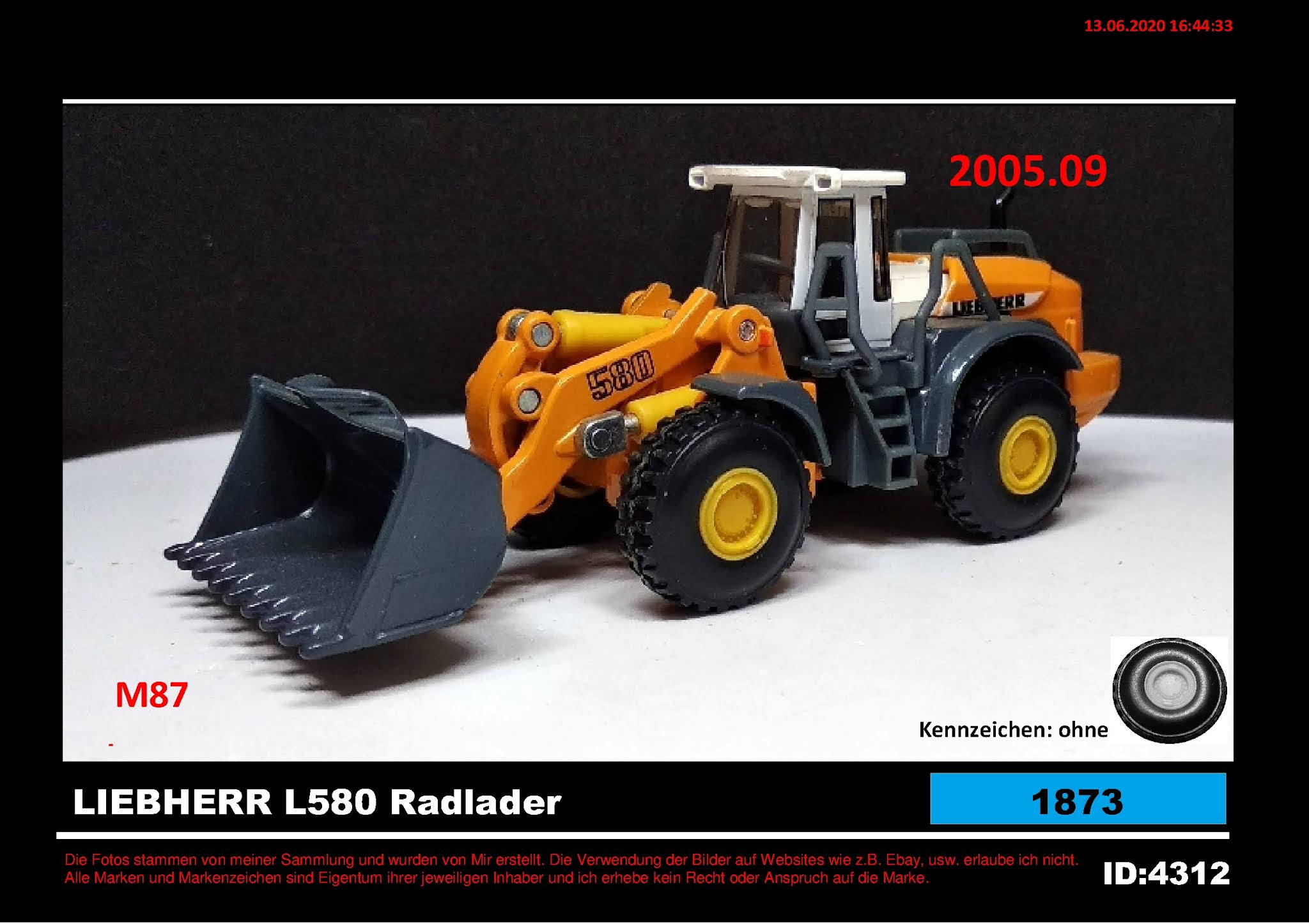 1873 - LIEBHERR L580 Radlader - von/ab ca.: 2005.09 - (SIKU M87)