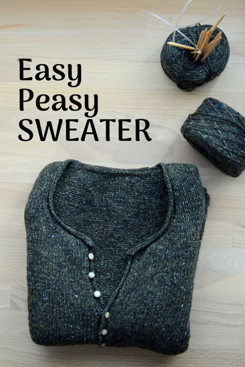 Amazing Knitting: Simple Quick Easy Knit Pullover Sweater - Free Pattern