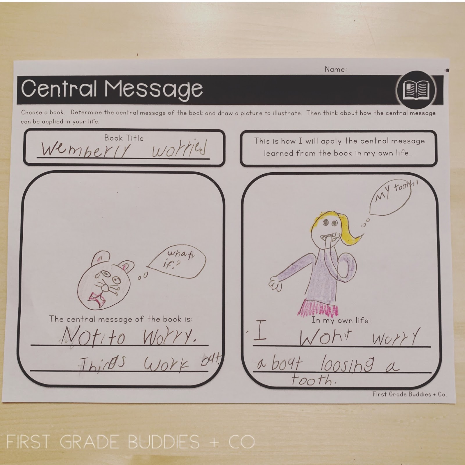 Determining the Central Message (RL 1.2) | First Grade Buddies
