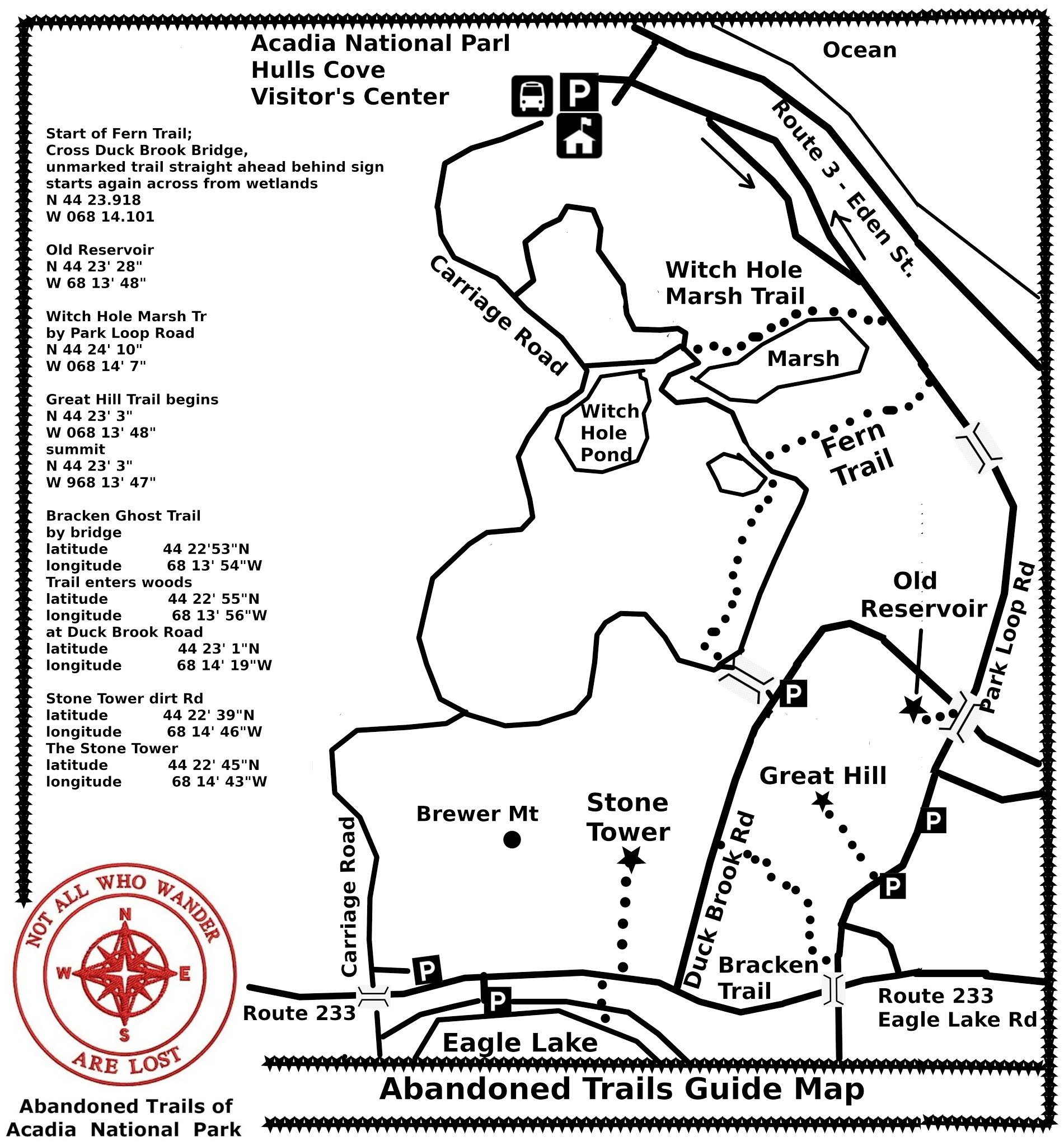 ABANDONED TRAILS OF ACADIA NATIONAL PARK: ABANDONED WITCH HOLE POND ...