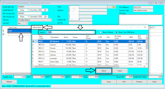 GST Credit Note Help Guide