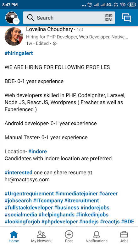 Recent Job Details for QA,WEB DEVELOPER,ANDROID,JAVA,PYTHON and PHP Web ...