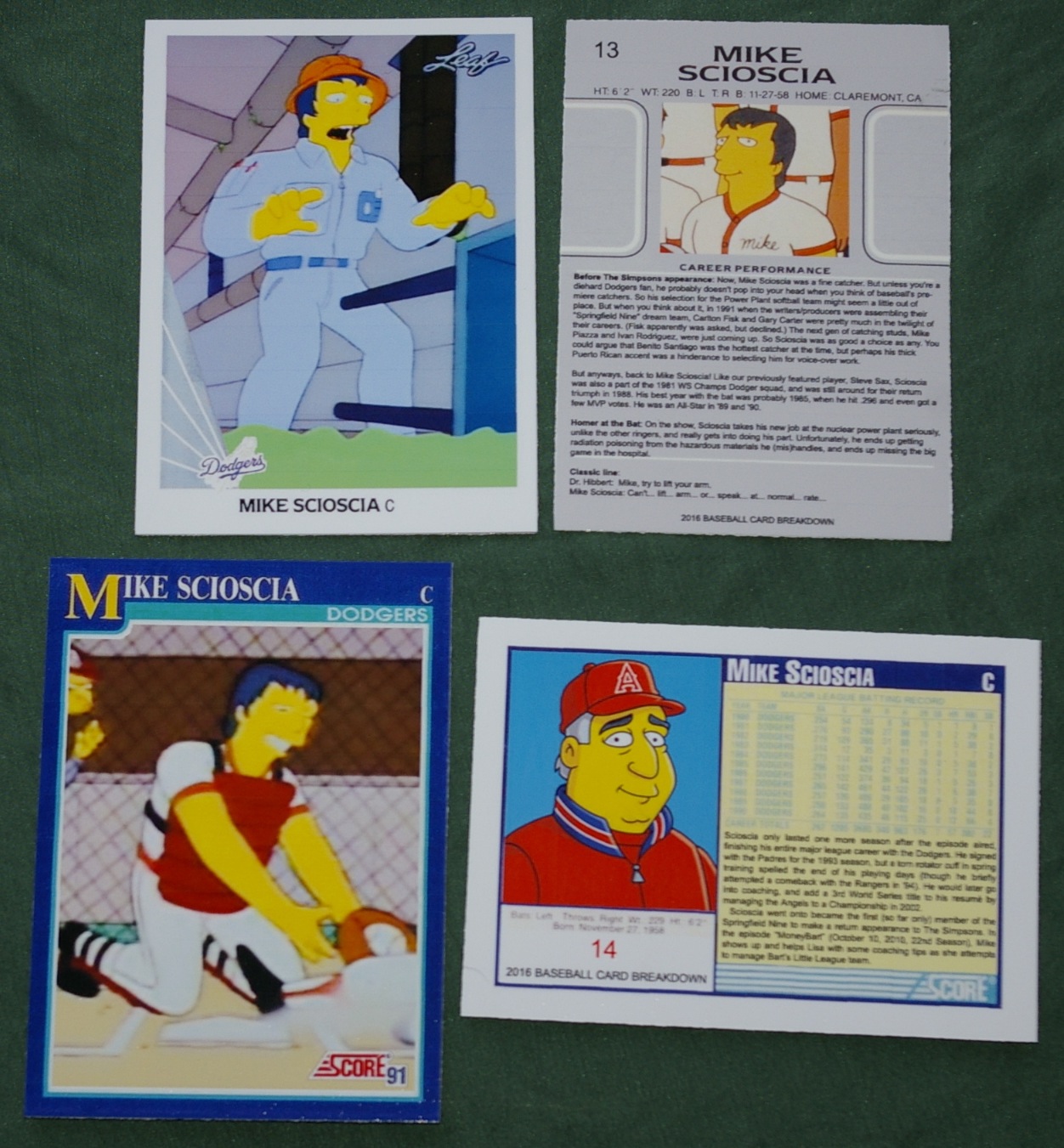 Baseball Card Breakdown: The Simpsons custom set for Homer at the Bat
