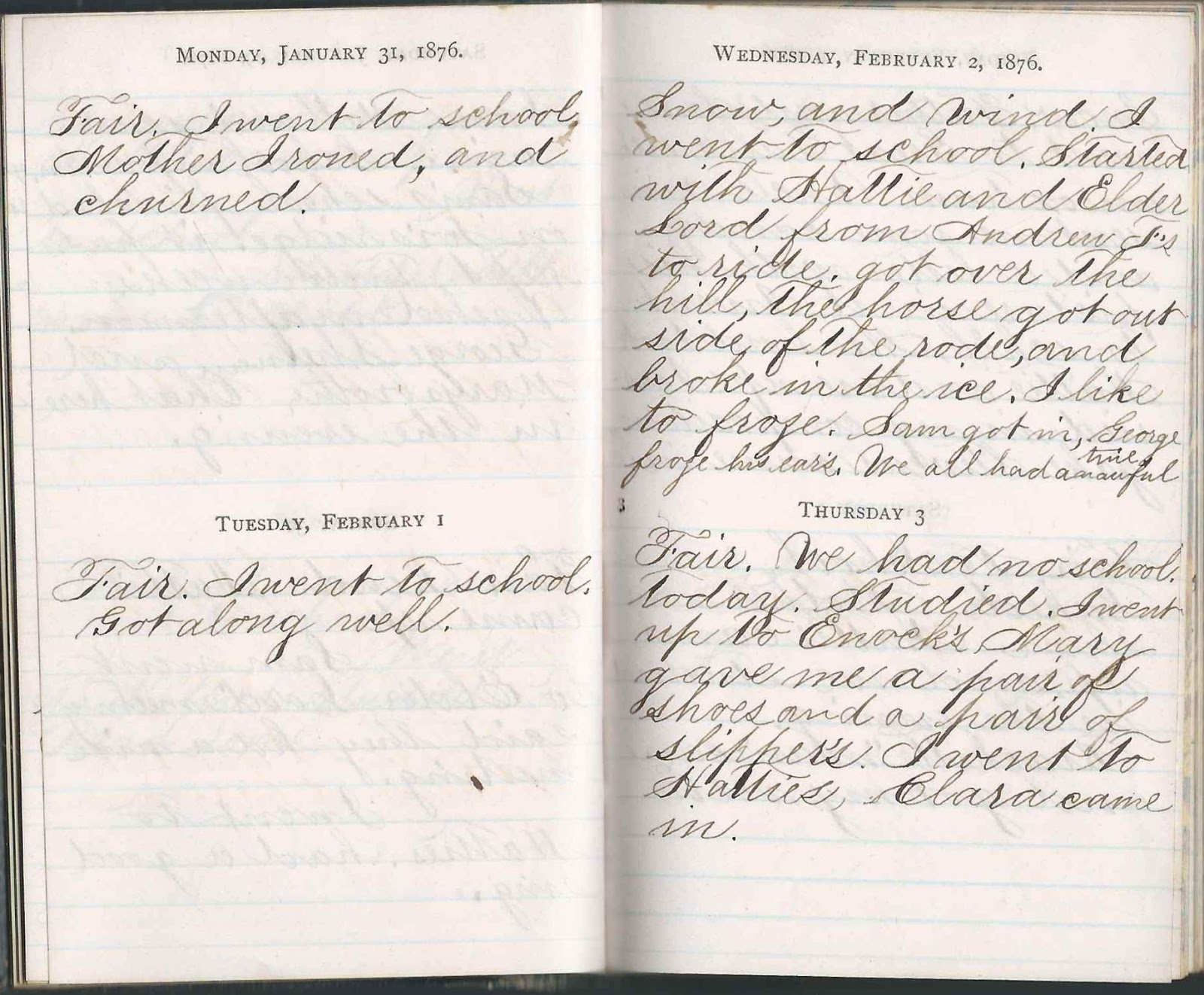 Heirlooms Reunited: January Entries in the 1876 Diary of Ida Isadore ...