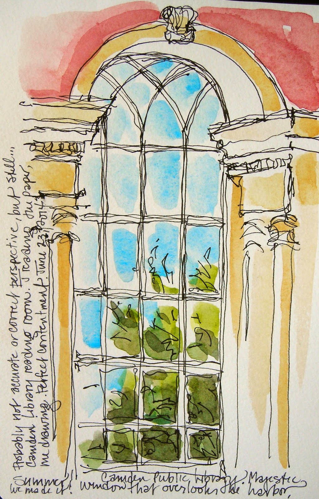 Sketchbook Wandering : Library Sketches on a Perfect Summer Day