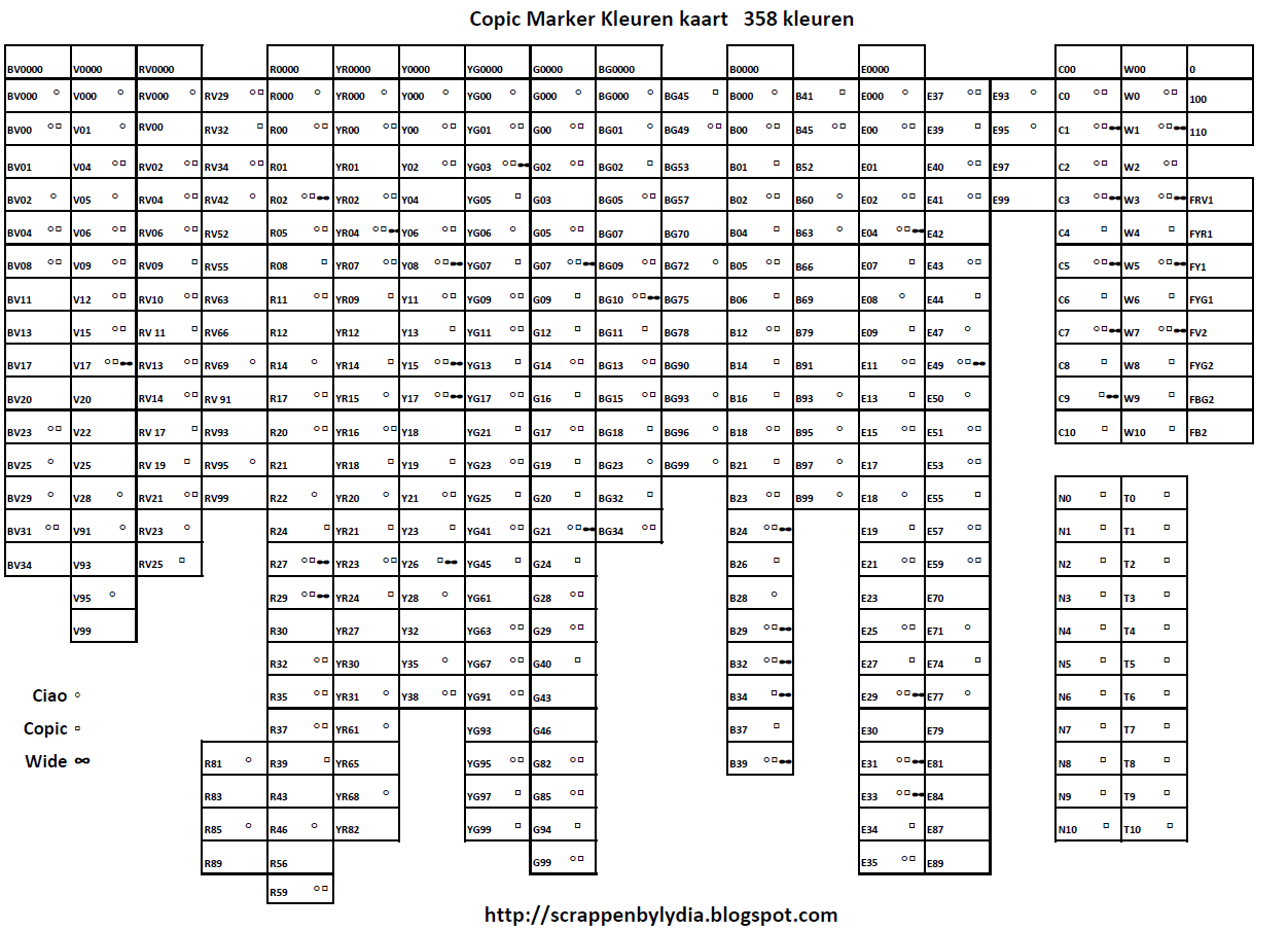Spectrum Noir Blank Color Chart Sketch Coloring Page