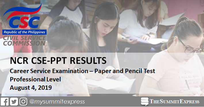 NCR Passers: August 2019 Civil service exam result CSE-PPT ...