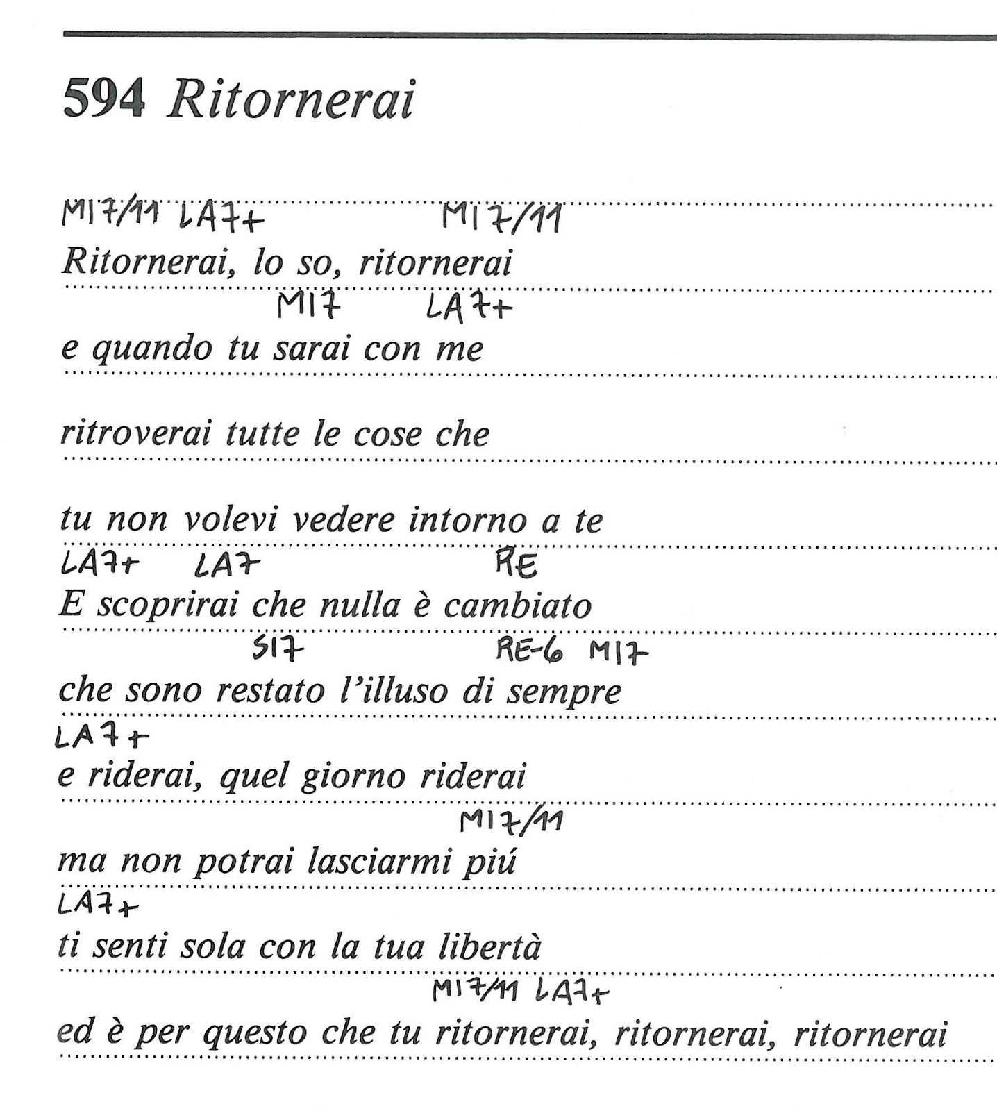 BODI SONČEK: o3 RITORNERAI (Bruno Lauzi)