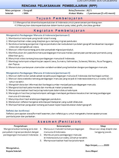 Contoh RPP Simpel 1 Halaman