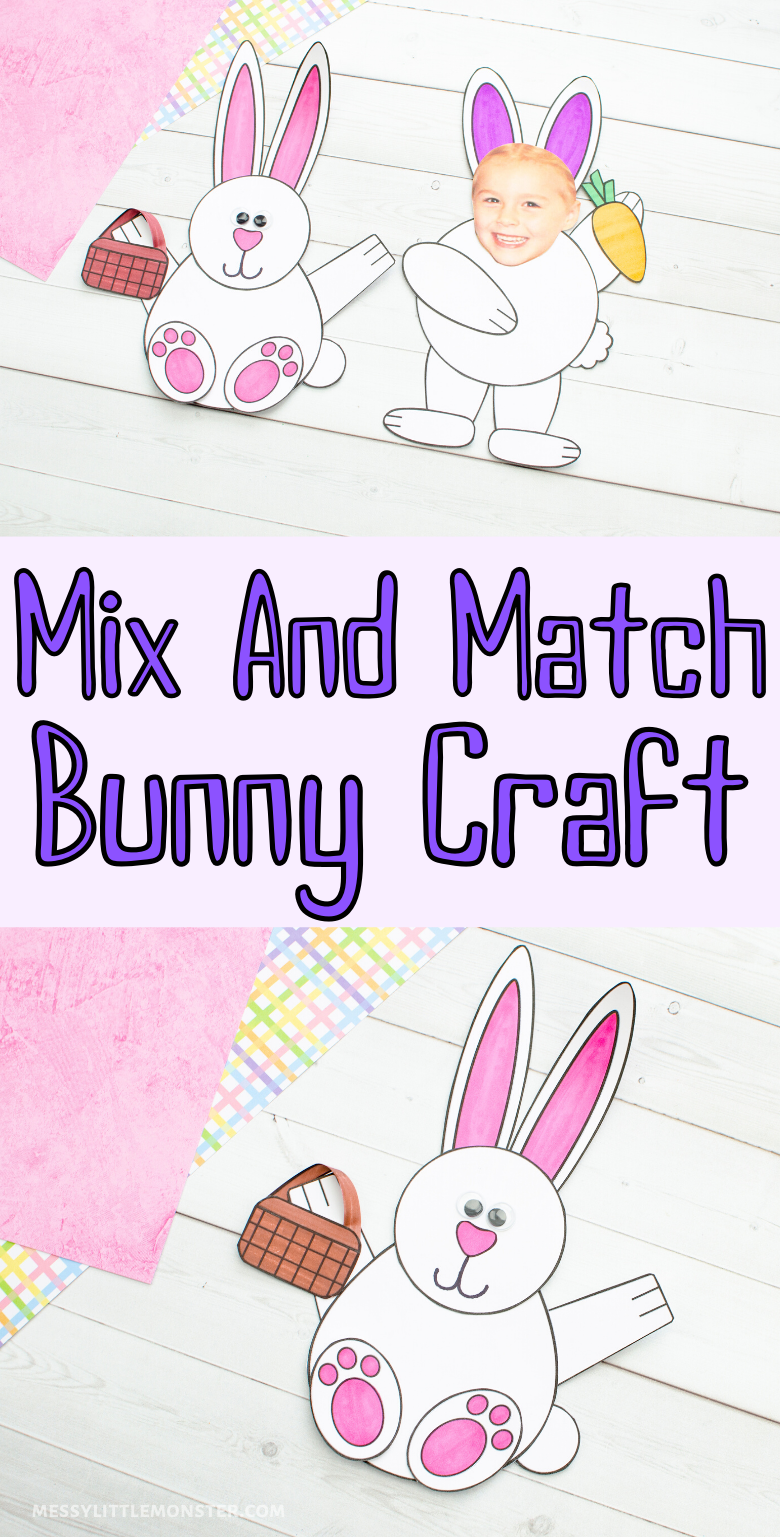 Mix and Match Paper Bunny Craft (bunny template included) - Messy ...