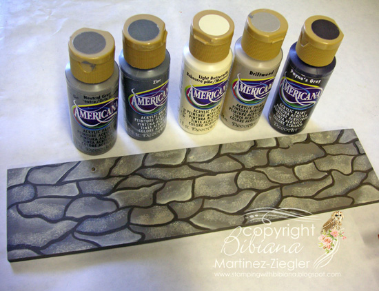 Stamping with Bibiana: How to paint a cobblestone path...