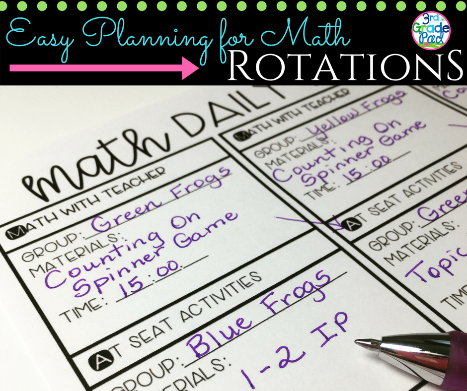 Managing Guided Math Rotations - 3rd Grade Pad