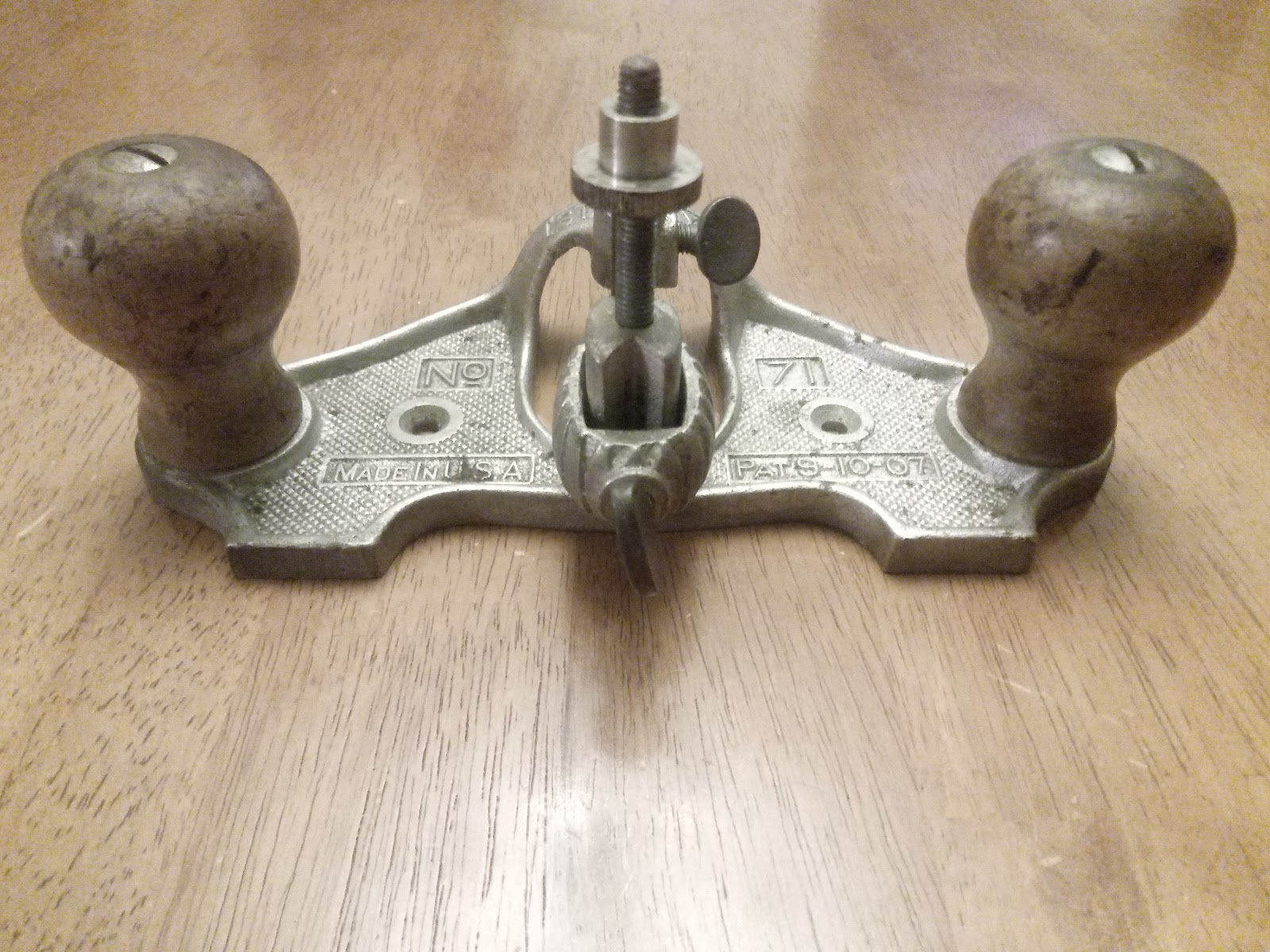 The Off-grid Wood Butcher: Vintage tools: Stanley #71 type 9 router plane