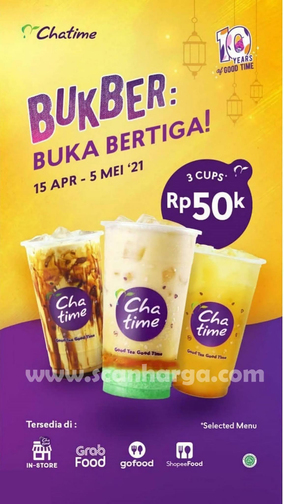 CHATIME Promo BUKBER Paket Buka Bertiga - 3 Cup hanya 50K - scanharga