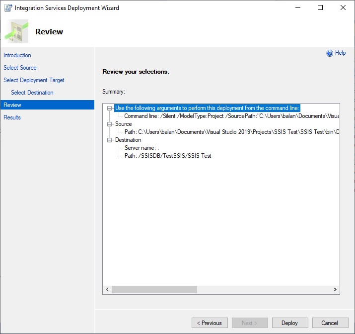 SSIS Project deployment to SSISDB catalog