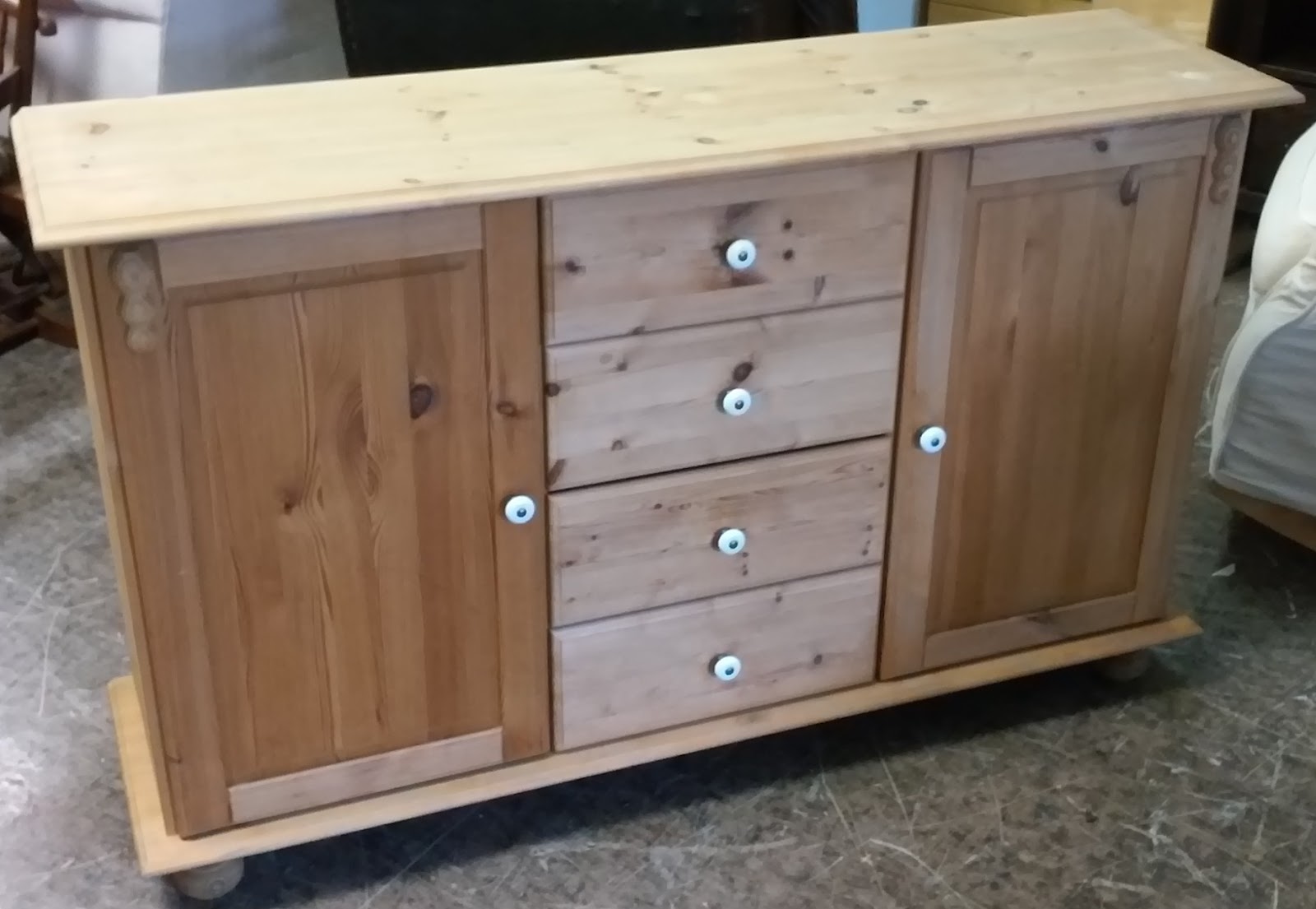 UHURU FURNITURE & COLLECTIBLES: SOLD 4' Country Pine Buffet - $80