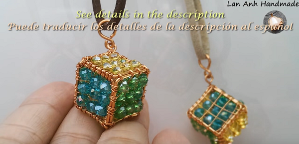 Wire Wrapped Open Cube Pendant Tutorial for Captures Loose Beads or for ...